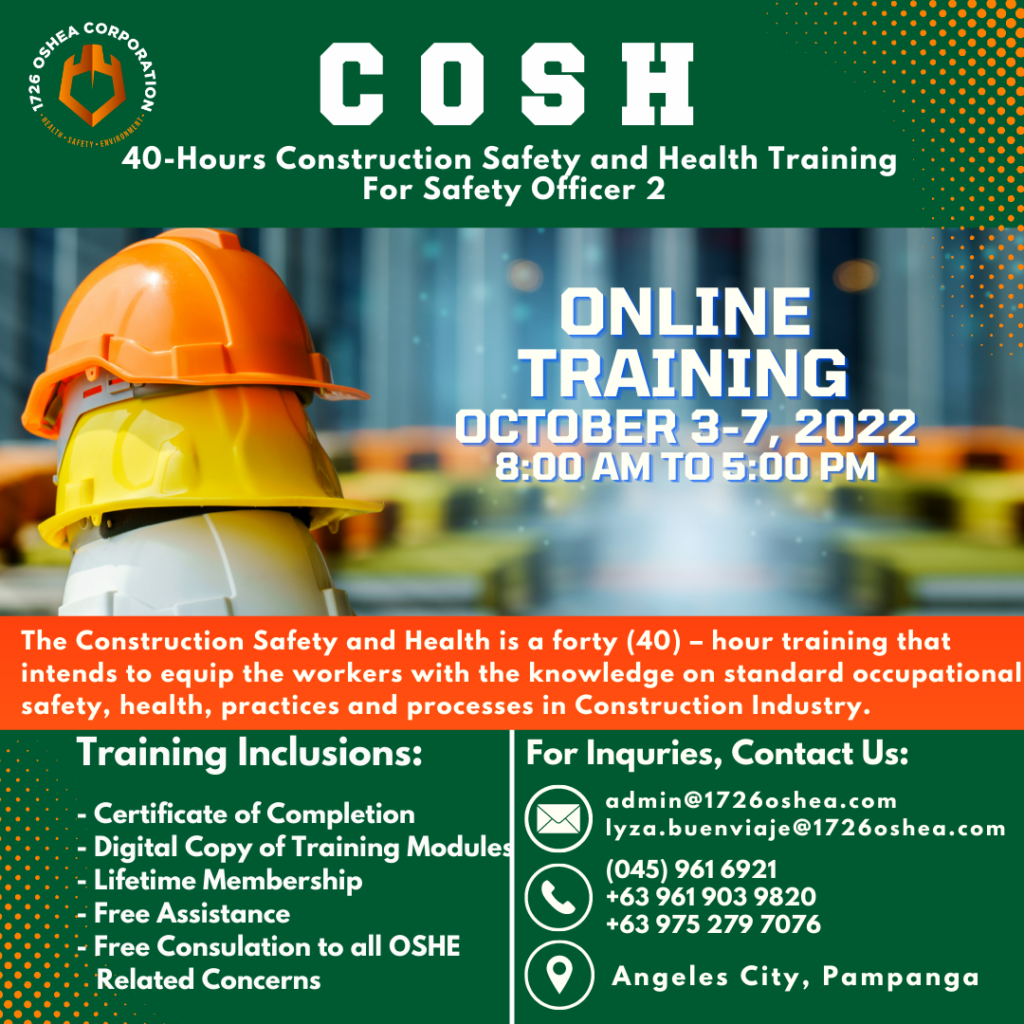 Construction Safety and Health Training - 1726 OSHEA Corporation