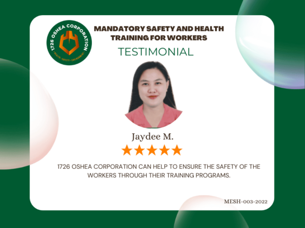 1726 OSHEA - BOSH, FIRST AID, COSH, DOLE REQUIRED TRAININGS